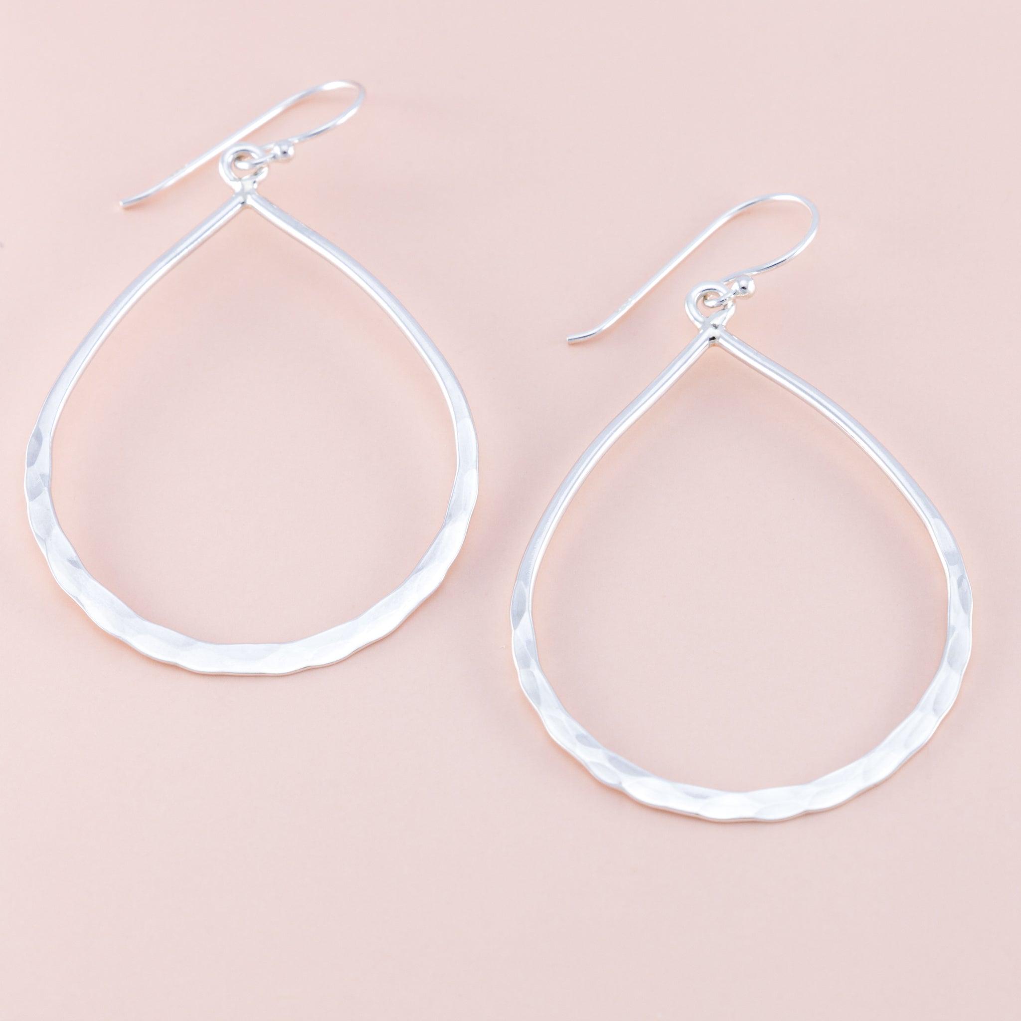 Pear Shaped Sterling Silver Hoops - The Silver Alchemist